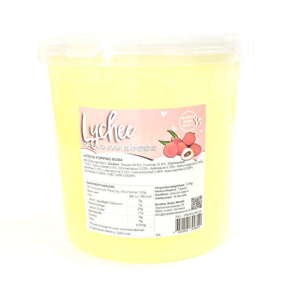 Lychee / Litchi Popping Boba - 3.2kg – Bubble Boba World